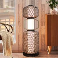 China Decorative Rattan Standing Lamp 3500K CCT For Hotel Residential for sale