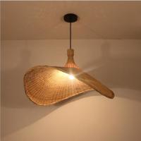 China Hat shape lighting bamboo lamp decoration rattan pendant lamps for shop club for sale