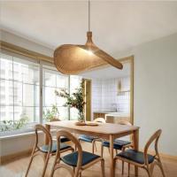 China Hat shape lighting bamboo lamp decoration rattan pendant lamps for shop club for sale