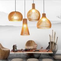 China Bird Cage Rattan Pendant Chandelier 3500K Warm White For Restaurant Bar for sale