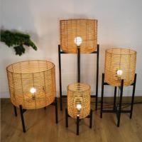 China 4 Legs Wicker Rattan Floor Lamps For Living Room Atmosphere for sale