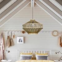 China 3500K Retro Bamboo Woven Pendant Light For Indoor Living Room for sale