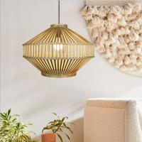 China 3500K Retro Bamboo Woven Pendant Light For Indoor Living Room for sale