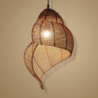 China Southeast Asia field snail design rattan chandelier pendant lamp for sale