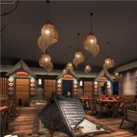 China Southeast Asia field snail design rattan chandelier pendant lamp for sale