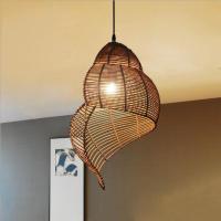 China Southeast Asia field snail design rattan chandelier pendant lamp for sale
