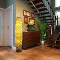 China Bamboo Woven floor rattan lamp 3500K for Residential Living Room for sale