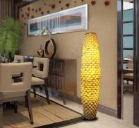 China Bamboo Woven floor rattan lamp 3500K for Residential Living Room for sale