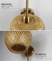 China Natural Modern Rattan Wall Lights , 3500K Warm White Bamboo Wall Sconce for sale