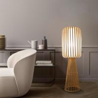 China Bamboo Weaving Rattan Floor Lamp For Residential Teahouse Living Room for sale