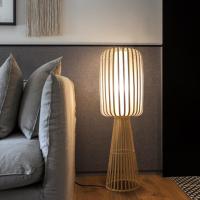 China Bamboo Weaving Rattan Floor Lamp For Residential Teahouse Living Room for sale