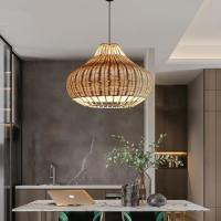 China Handmade creative Rattan Pendant Light chandelier Round Shape for sale