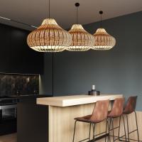 China Handmade creative Rattan Pendant Light chandelier Round Shape for sale