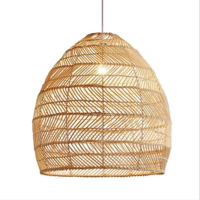 China Modern Round Rattan Hanging Chandelier For Restaurant Indoor Lighting for sale