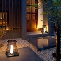 China Creative Rattan Floor Lantern Lamp E27 Base For Outdoor Garden for sale