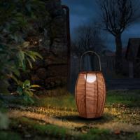 China Outdoor Rattan Shade Floor Lamp Solar Powered IP65 Waterproof for sale