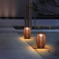 China Outdoor Rattan Shade Floor Lamp Solar Powered IP65 Waterproof for sale