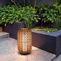 China Waterproof Rattan Floor Lamp , Wicker Standing Lamp For Outdoor Balcony for sale