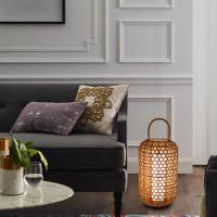 China Waterproof Rattan Floor Lamp , Wicker Standing Lamp For Outdoor Balcony for sale