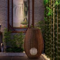 China street lamp balcony corridor outdoor waterproof Rattan Lawn lamp LED floor lamp for sale