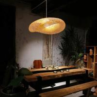 China Modern Bamboo Rattan Pendant Light Lampshade For Indoor Room for sale