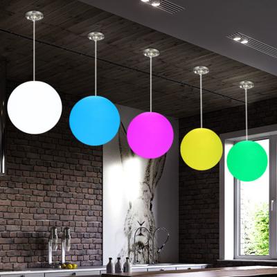 China PE Plastic colorful outdoor hanging led light balls for sale