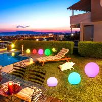 China 100%PE Plastic remote control rechargeable battery led light balls for sale