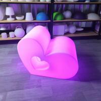 China Creative Colorful Led Glowing Heart Stools Heart Chair For Event for sale