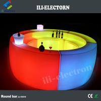 China Rechargeable PE Plastic Round Led Night Club Bar Counter Commercial Furniture for sale
