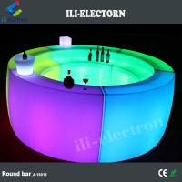 China Rechargeable PE Plastic Round Led Night Club Bar Counter Commercial Furniture for sale