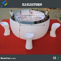 China Rechargeable PE Plastic Round Led Night Club Bar Counter Commercial Furniture for sale