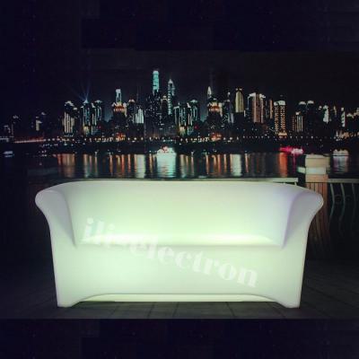 China plastic color changing led furniture glowing long couch for sale