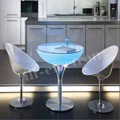 China Attractive RGB remote control outdoor led metal support coffee table for sale