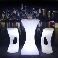 China Modern design Square Set high bar cocktail white PE plastic led light bar table for sale