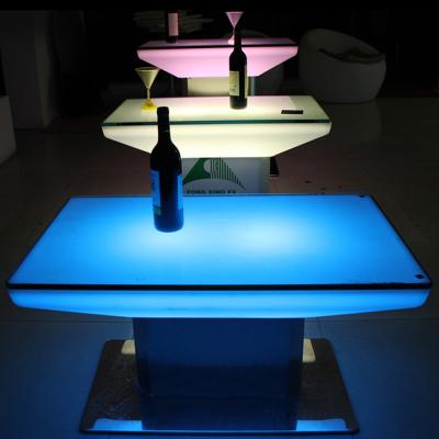China Stainless steel base outdoor high top led bar tables for sale