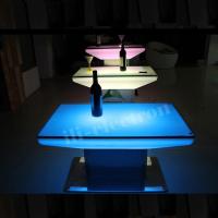 China High top stainless steel base plastic led lighting table for sale