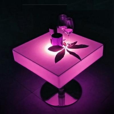 China Plastic LED Bar Table Color Changing Cocktail Coffee Tables for sale