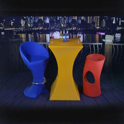 China Orange color plastic event table led outdoor furniture for sale
