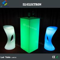 China Outdoor LED Light Cocktail Table High Cuboid PE Plastic Material With Remote Control for sale