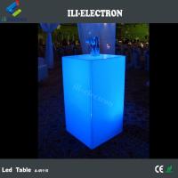 China Outdoor LED Light Cocktail Table High Cuboid PE Plastic Material With Remote Control for sale