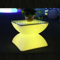 China Rechargeable square LED illuminou bar table with remote control/romantic outdoor table for sale