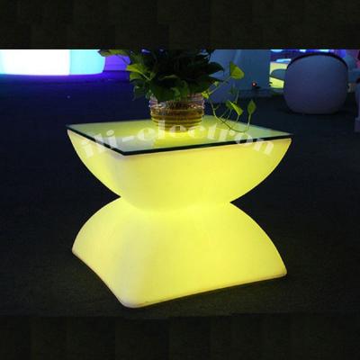 China Rechargeable square LED illuminou bar table with remote control/romantic outdoor table for sale