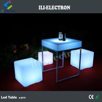 China Portable square plastic led luminous table with metal shelf for sale