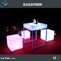 China Portable square plastic led luminous table with metal shelf for sale