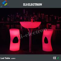 China Stylish rechargeable round PE plastic LED bar table/ LED coffee table/ night culb table for sale
