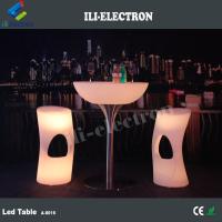 China Stylish rechargeable round PE plastic LED bar table/ LED coffee table/ night culb table for sale