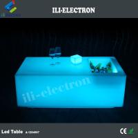 China Battery KTV Nightclub Bar Furniture Illuminated Plastic LED Pub Table for sale