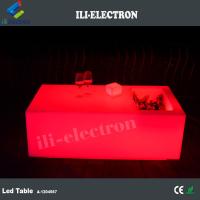 China Battery KTV Nightclub Bar Furniture Illuminated Plastic LED Pub Table for sale