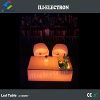 China Battery KTV Nightclub Bar Furniture Illuminated Plastic LED Pub Table for sale