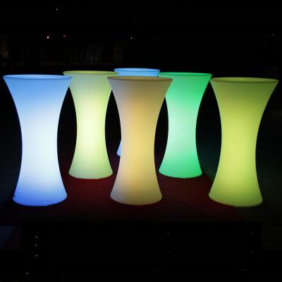 China commercial used plastic led cocktail table for sale